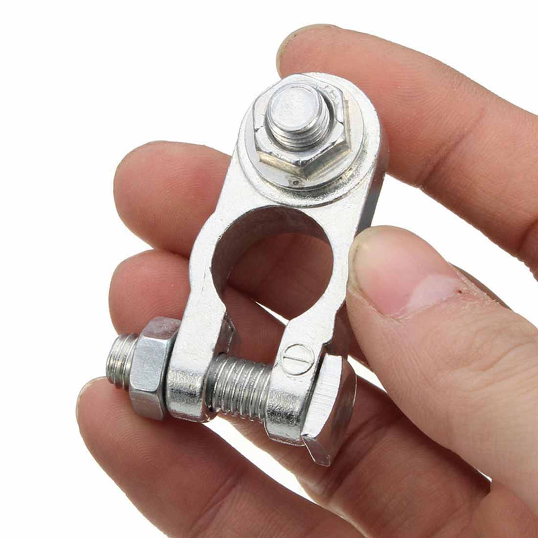 Pair Of Car Battery Terminals Heavy Duty Stud Type 8mm Cable Positive ...