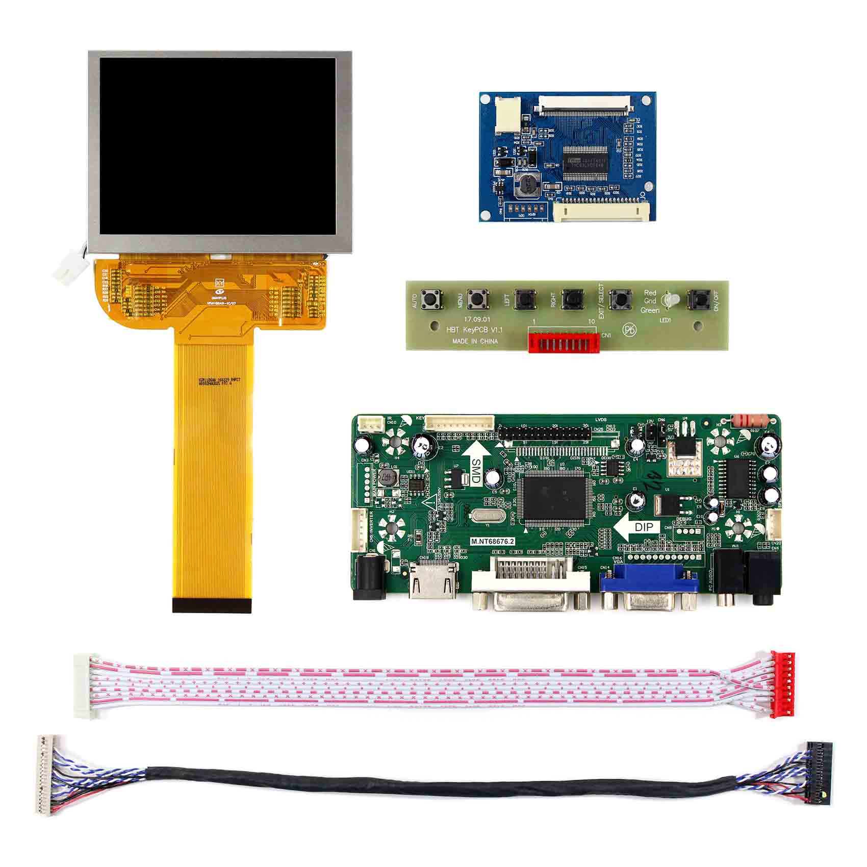 VGA DVI HDM I LCD Controller Board With 3.5" 800x600 Replace PD035VX2 ...
