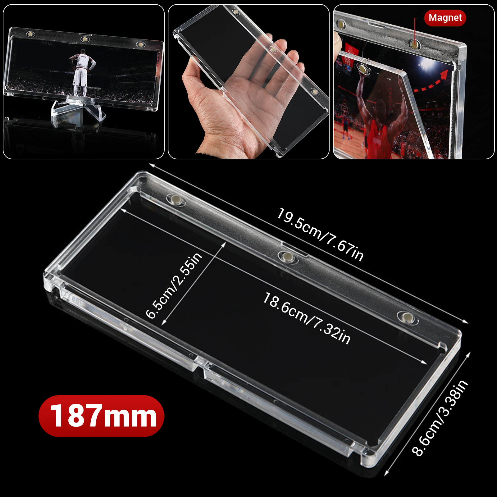1-10 Pack Triple Booklet One Touch Magnetic Card Holder 175 PT UV ...