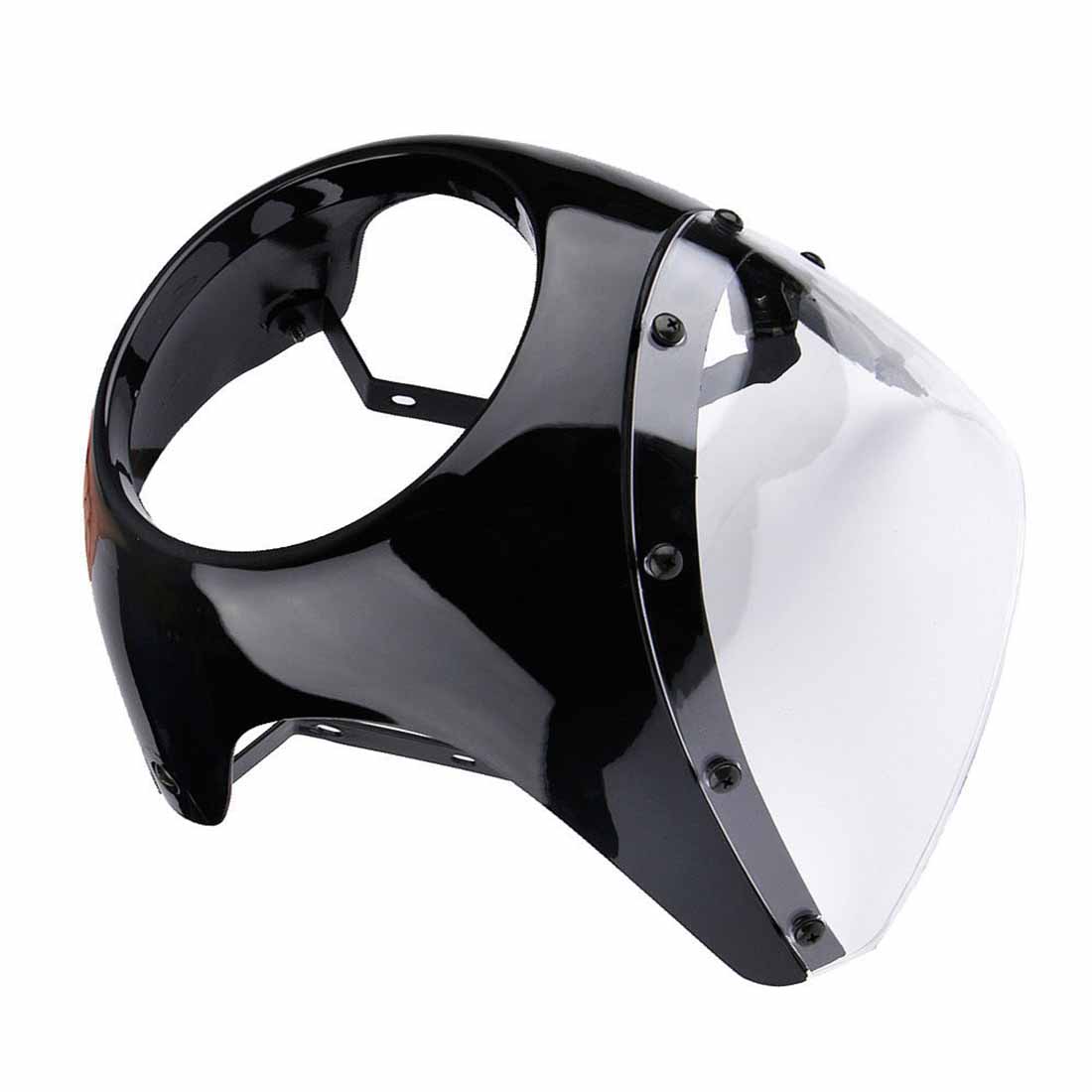 Universal 7" Headlight Fairing Retro Cafe Racer Handlebar Screen ...